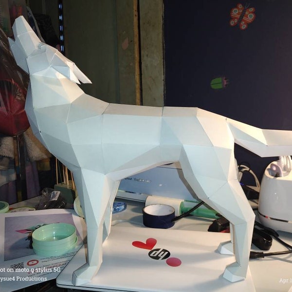 DIY Papercraft Wolf PDF for Printer, SVG for Cricut Projects, Low Poly ...