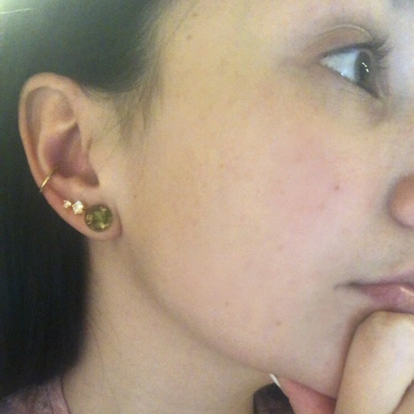 Conch Piercing, Small Hoop Earrings, Cartilage Hoop Earrings, Gold Hoop ...