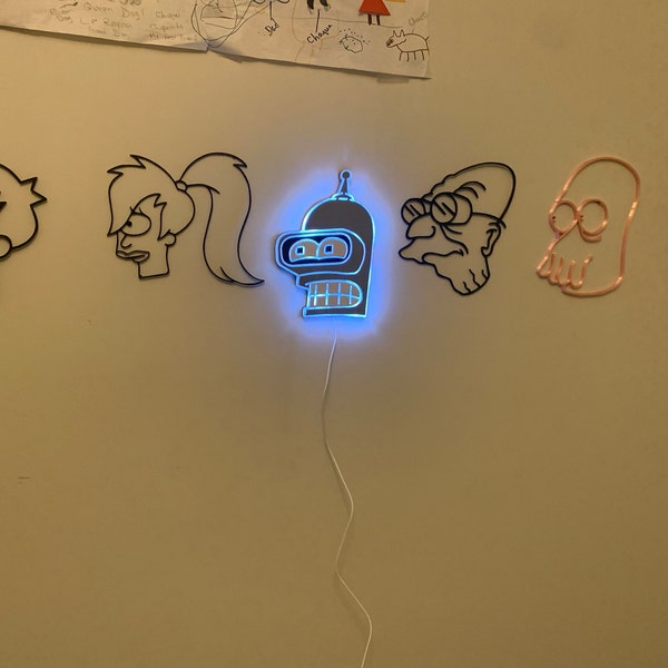 Bender Sign, Neon Like , LED, Bender Light Art , Bender Wall Decor ...