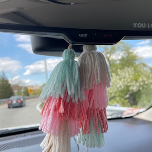 Pastel Tassels Car Charm Bohemian Oil Diffuser Car - Etsy