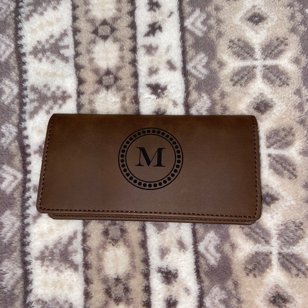 Personalized Checkbook Cover Engraved With Choice of Text or Monogram ...