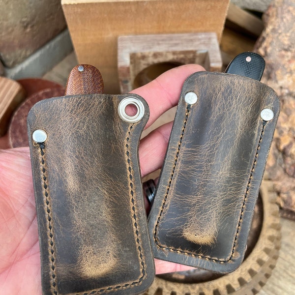 Leather EDC Pocket Knife Slip - Build Your Own - Pick Your Leather ...