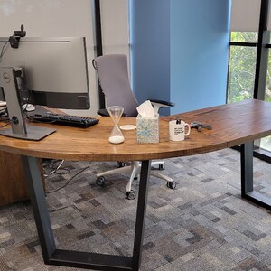 Rustic U Shaped Desk FREE SHIPPING Black Pipe Leg Reception - Etsy