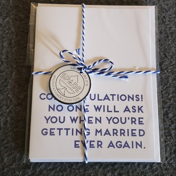 Funny Wedding Card, Funny Engagement Card for Friends, Congratulations ...
