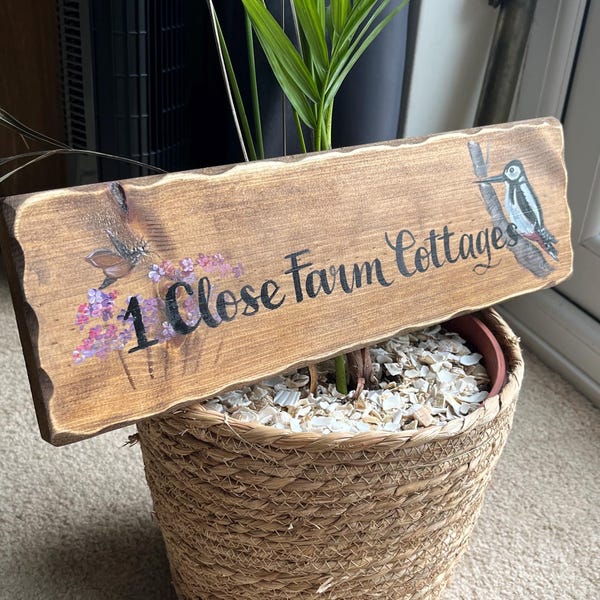 Custom Made Cottage House Name/house Number Wooden Plaques and Signs ...