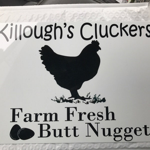 Chicken Sign/metal Chicken Sign/farm Fresh Butt Nuggets/metal Farm Sign ...