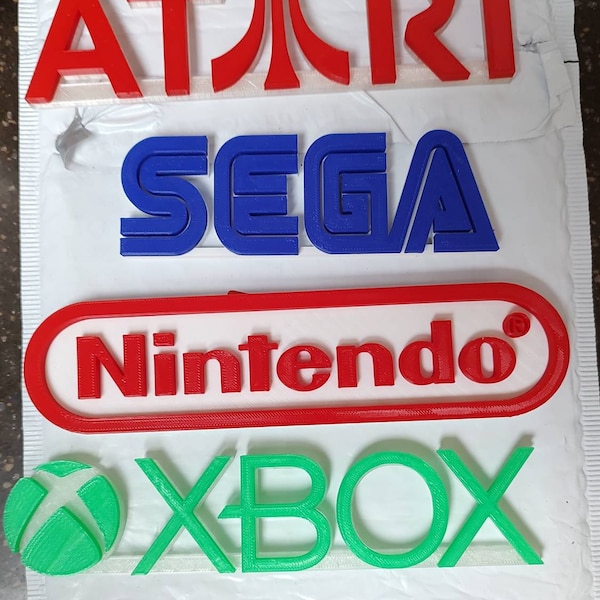 Nintendo Video Game Logo Sign 8.5in (3D Printed, Man Cave, Game Room ...