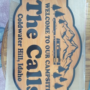 Personalized Wood Sign Camp Camper RV Family Name Any Text. V - Etsy