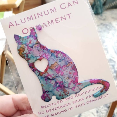 Love Cat Ornament Recycled Aluminum Cans - Etsy