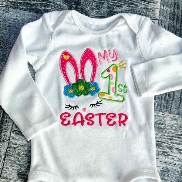 My 1st Easter Embroidery Design, Easter Bunny Embroidery, Baby ...