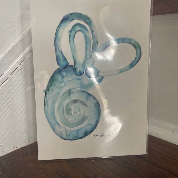 Inner Ear Watercolor Print - Speech Path and Audiology and ENT Art ...