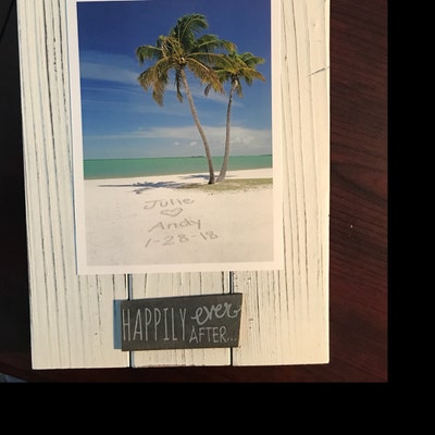 Tropical Beach Wall Print, Personalized Art, Sand Writing, Beach Decor ...