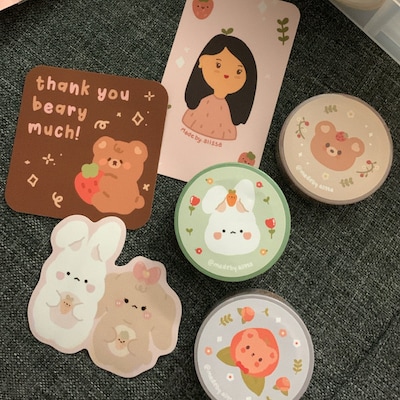 Bakery Bear Sticker Sheet, Cute Sticker Sheet, Translucent Sticker ...