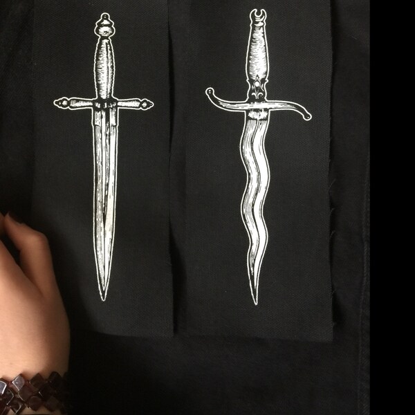 Patch Set daggers Two Screen Printed and Hand Cut Dagger Patches - Etsy