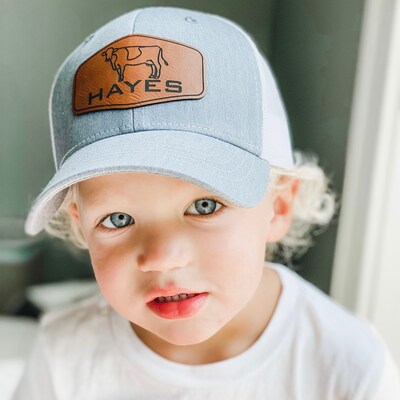 Kids Leather Patch Hat,youth Custom Leather Patch Hats, Logo Hats ...