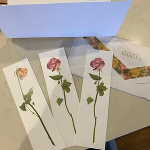 Red Rose Bookmark Dried Rose Bookmark Flower Bookmark Book Lover Gifts ...