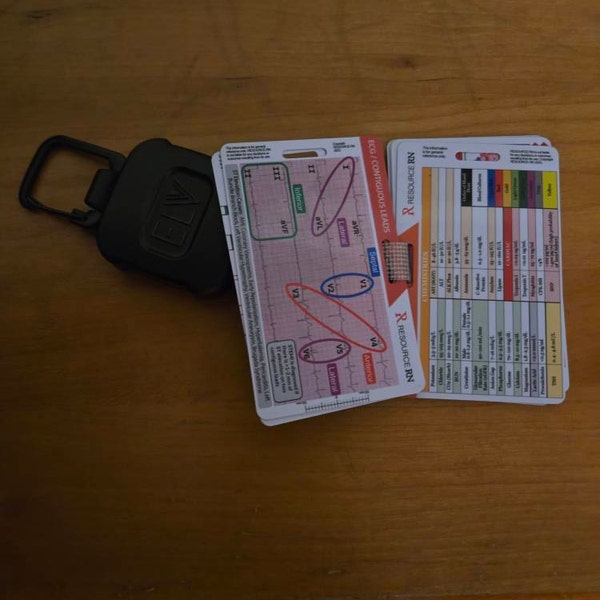 EKG STEMI Reference Tool - Horizontal and Vertical Badge Card Pocket ...