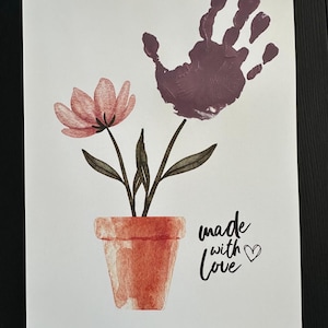 Flower Handprint Craft Art, Printable Mothers Day, for Mom or Grandma ...