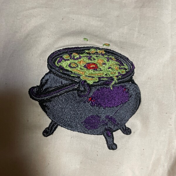 Witches Cauldron Machines Embroidery File. Spooky Halloween Art ...