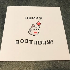 Nintendo Super Mario King Boo Pixel Christmas Card - Etsy