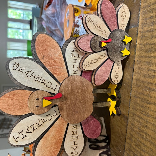 Thankful Turkey Feathers Interactive SVG File, Glowforge Download ...