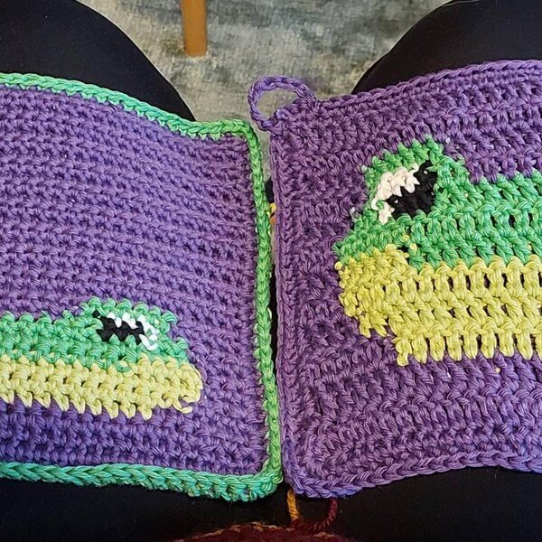 Frog Potholder PDF Crochet Pattern - Graph and Written Instructions ...