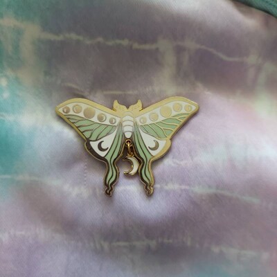 SECONDS SALE: Lunar Moth Enamel Pin - Etsy