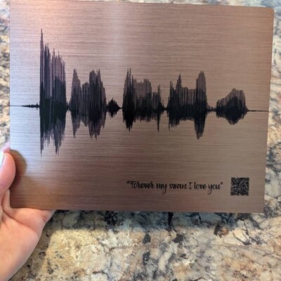 20 Year Anniversary Gift Wedding Song Sound Wave Art Platinum ...