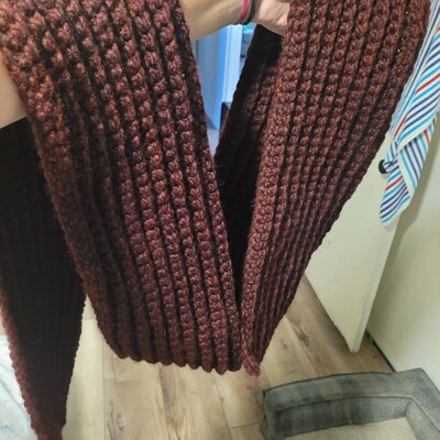 Crochet Pattern the Graham Chunky Long Oversized Ribbed Scarf Easy ...