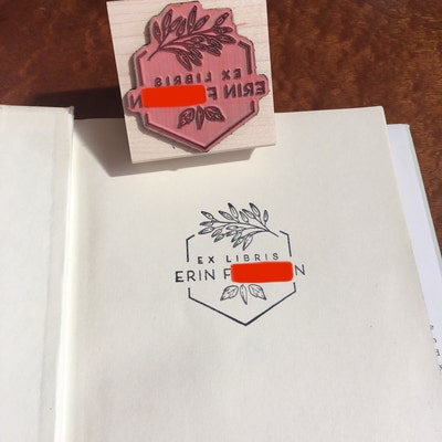 Library Stamp 35 Wooden or Self-inking Calligraphy Bookplate Stamp, Ex ...