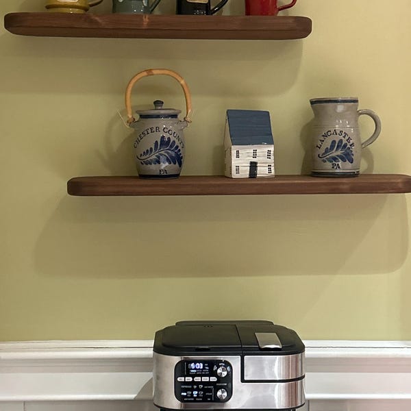 Wooden Wall Shelf, Sturdy Mounted Bookshelf, Custom Picture Ledge Shelf ...