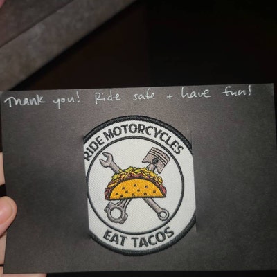 Ride Motorcycles Eat Tacos Patch / Iron on Patch / 3 Round - Etsy