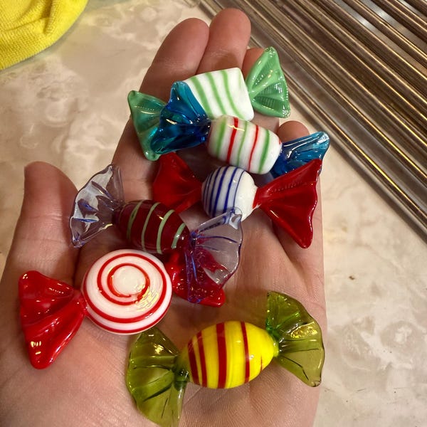 Handmade Glass Candy 6pc Set Glass Candy Figurine | Mini Glass Candy ...