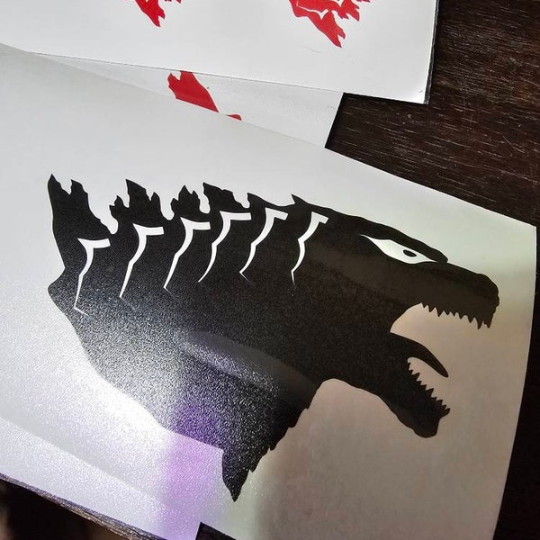 Godzilla Round , Vinyl Decal, Permanent/removable, Kaiju, Holographic ...