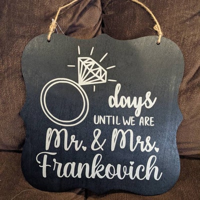 Mr. & Mrs. Chalkboard Svg, Wedding Countdown Chalkboard, Wedding Svg ...