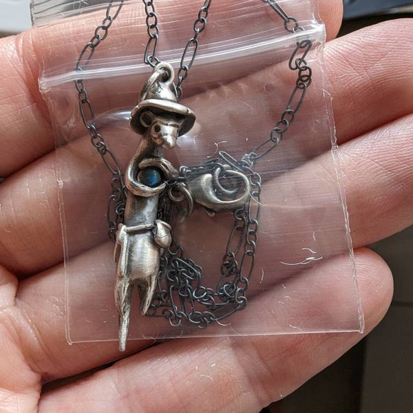Wizard Weasel Necklace!! Adopt a Ferret Pendant in Sterling Silver ...