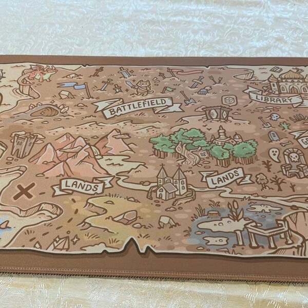 Treasure Map Playmat With Phases and Zones // Deskmat and Mousepad ...
