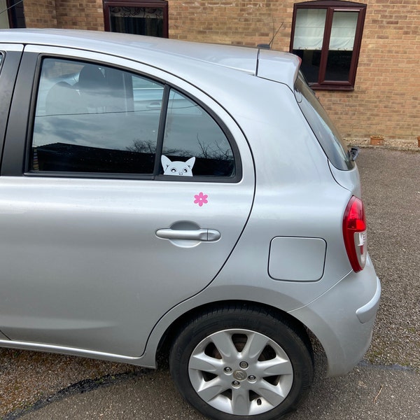 Peeping Cat Vinyl Car Window, Bodywork, Bumper Sticker Label Decal ...