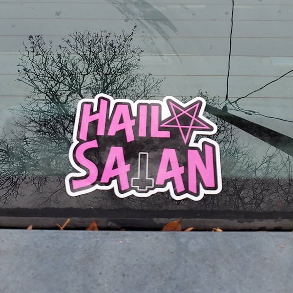 HAIL SATAN Vinyl Sticker 6 Long All Weather, Laminated Decal - Etsy