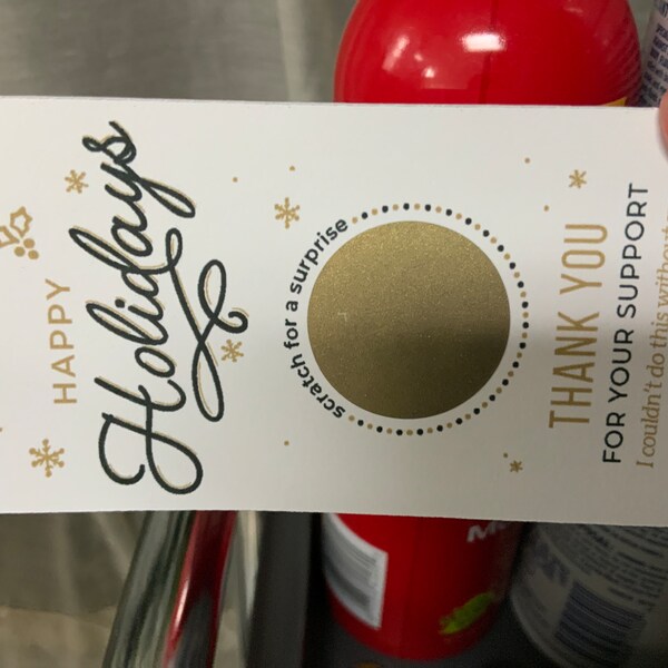 Happy Holidays, Scratch off Custom Logo Thank You Cards, Small Business ...