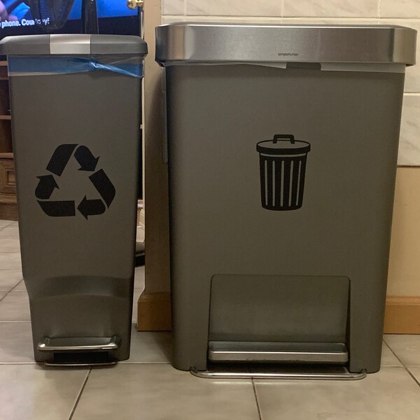 Garbage and Recycle Decal Set | Garbage Sticker | Vinyl Decals ...