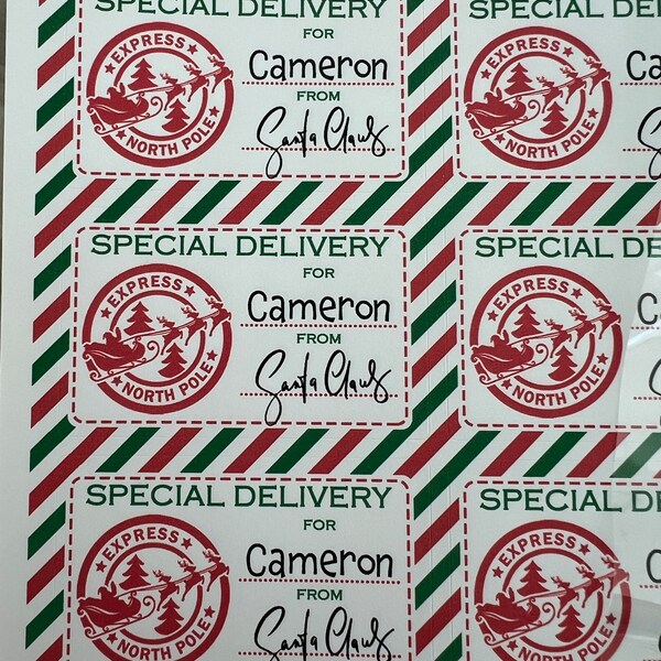 Instant Download Christmas Gift Label - PDF - Personalized - Santa ...