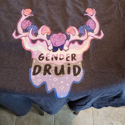 Genderfluid Pride Shirt Gender Druid Unisex T-shirt Gender Fluid Queer Art LGBTQ Witchy Stuff ...