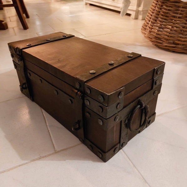 Oak Chest Hand Made, Small Viking Chest With Hand Forged Hinges, Oseberg Style Chest, Historical ...