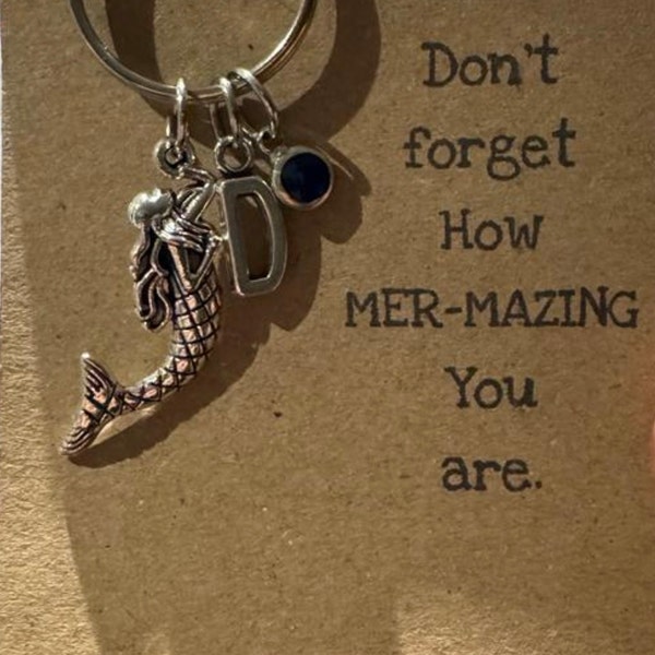 Mermaid Key Ring, Mermaid Keychain, Sea Life Keyring, Personalised ...