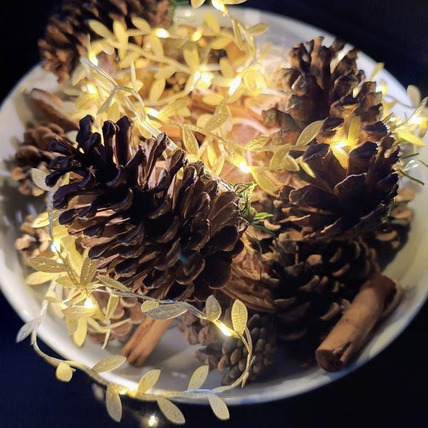 Black Leaf Fairy Lights Gothic Wedding Table Decor Garland Dark ...