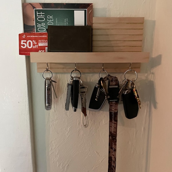 Key Rack, Entryway Organizer, Key Holder for Wall, Mid Century Modern ...