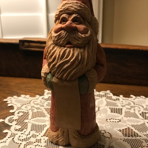 Hand Carved Basswood Santa - Etsy