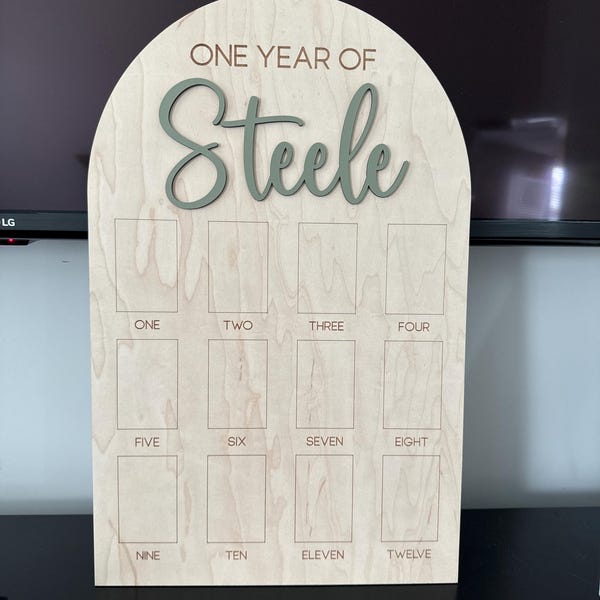 One Year of Photo Board, First Year Board, Baby's My First Year Sign ...