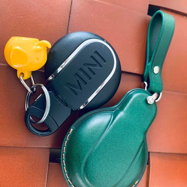 BMW Mini Cooper Key Chain, Leather Car Key Fob Cover, Remote Key Case, Car Key Case, Smart Key ...